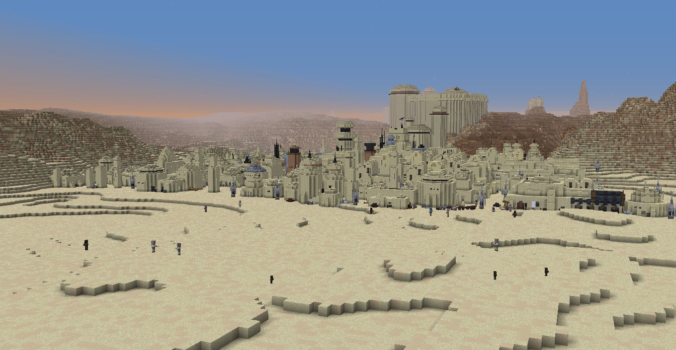 Visit Scenic Tatooine and Coruscant from 'Star Wars' ... in Minecraft ...